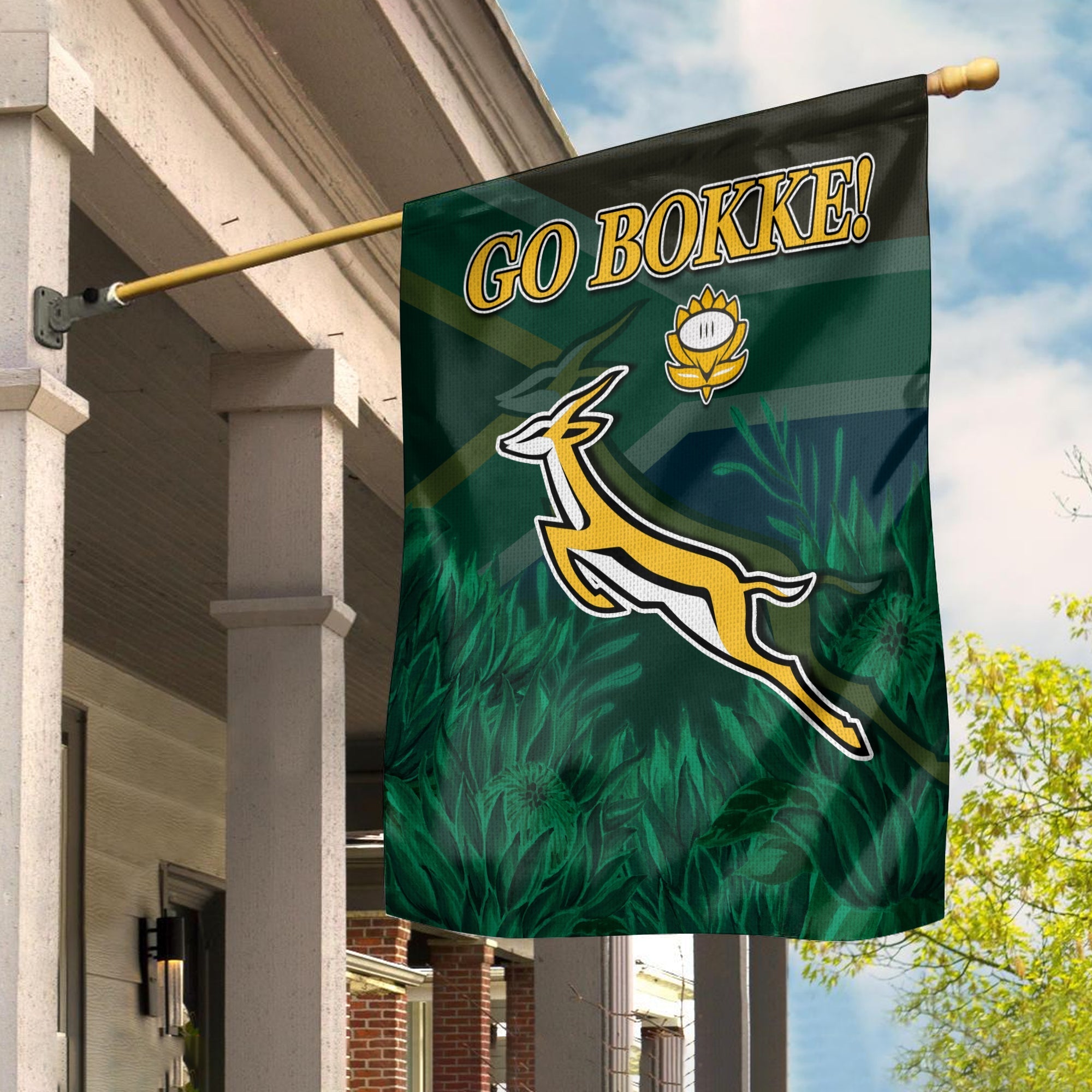 South Africa Rugby Flag Springboks King Protea Go Bokke LT13 - Wonder ...
