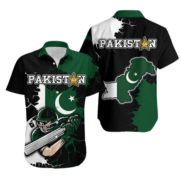 Pakistan Men in Green Cricket Team Hawaiian Shirt Pakistan Player Flag ...