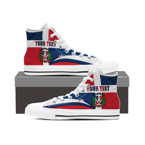 Custom Dominican Republic High Top Shoes - Dominicana Proud Style Flag ...