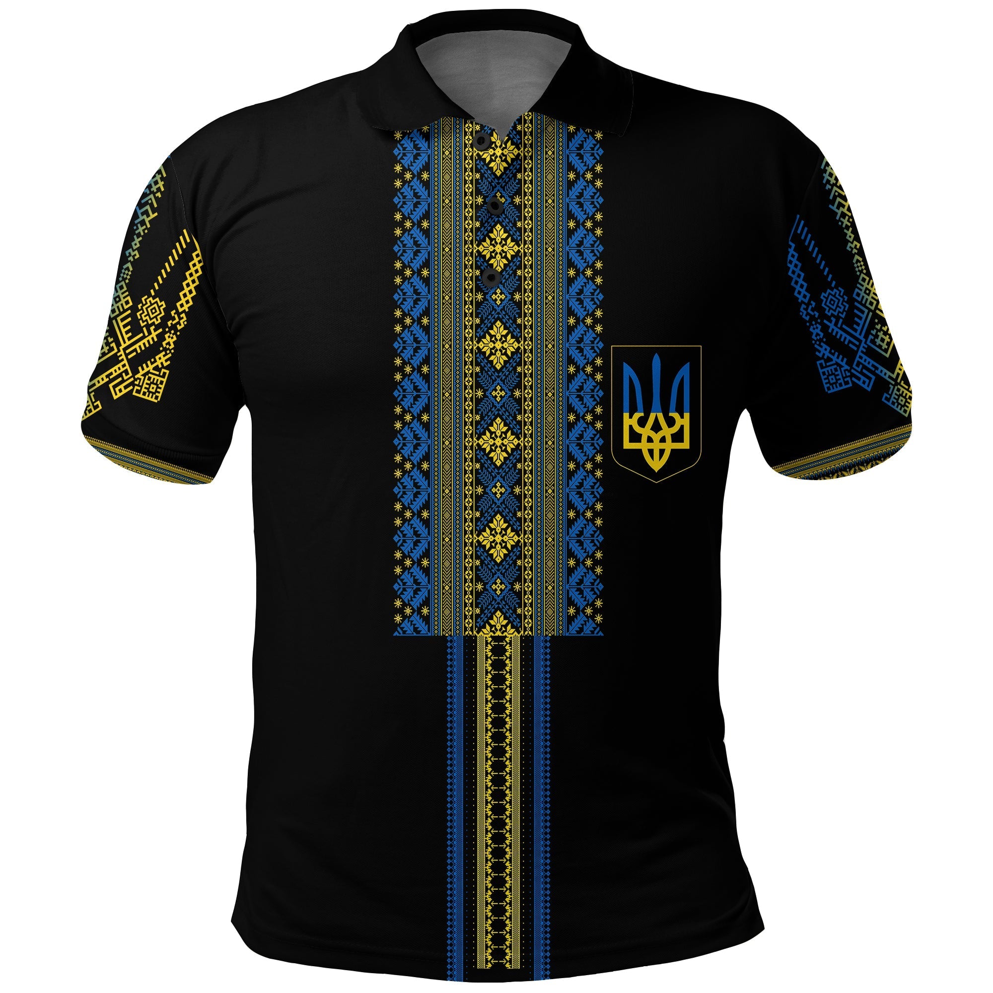 Ukraine Folk Pattern Polo Shirt Slava Ukraini | Premium 3-Button Design ...