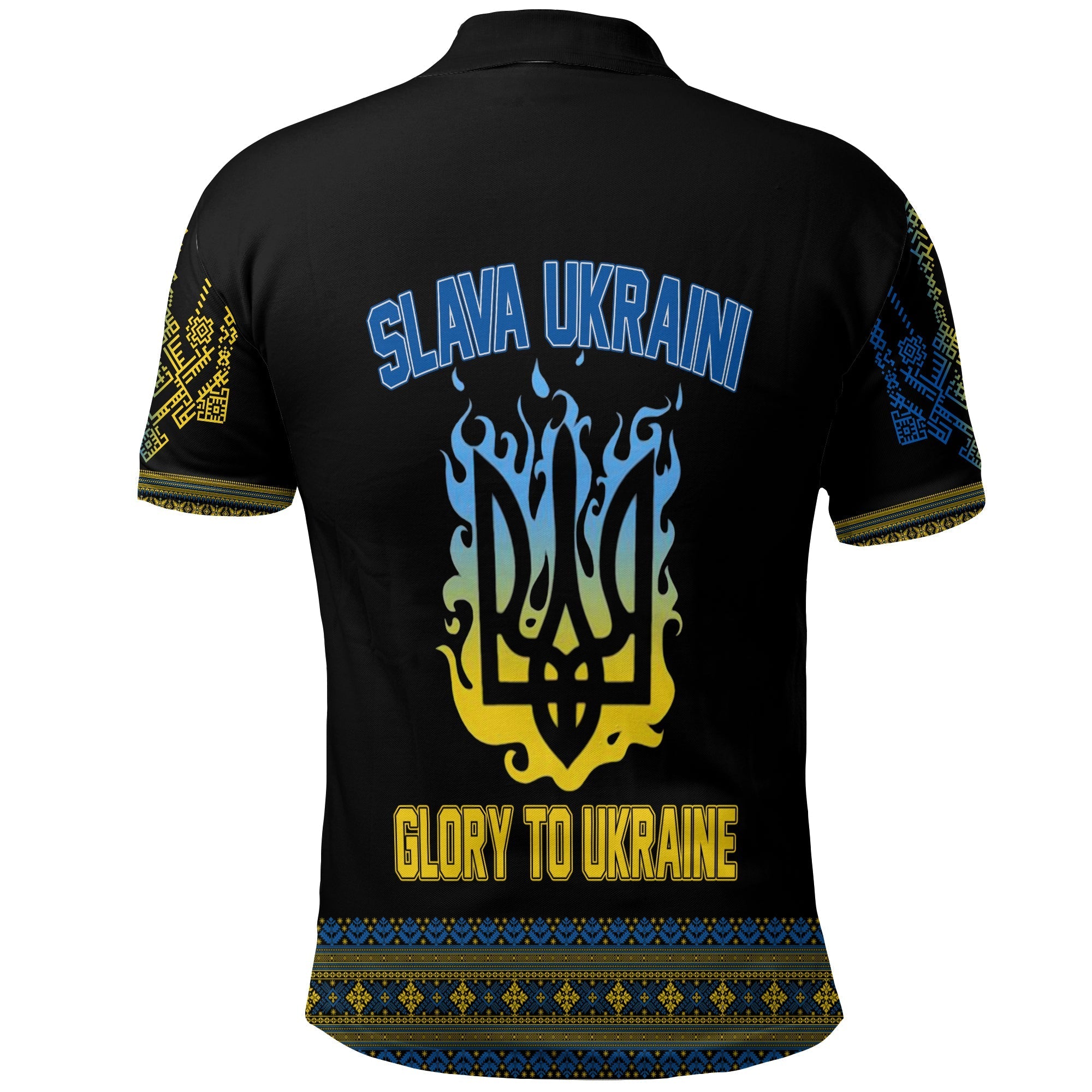 Ukraine Folk Pattern Polo Shirt Slava Ukraini | Premium 3-Button Design ...