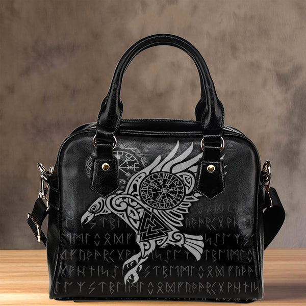 Viking Shoulder Handbag - Raven Vegvisir Tattoo - Special Version Shou ...