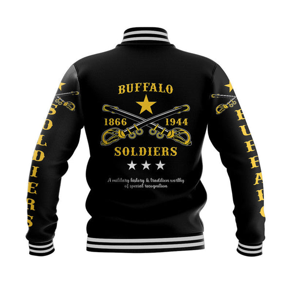 (Custom Personalised) Buffalo Soldiers Baseball Jacket African American ...