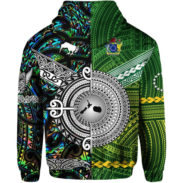 Custom New Zealand Cook Islands Hoodie Together Paua Shell LT8 - Wonder ...