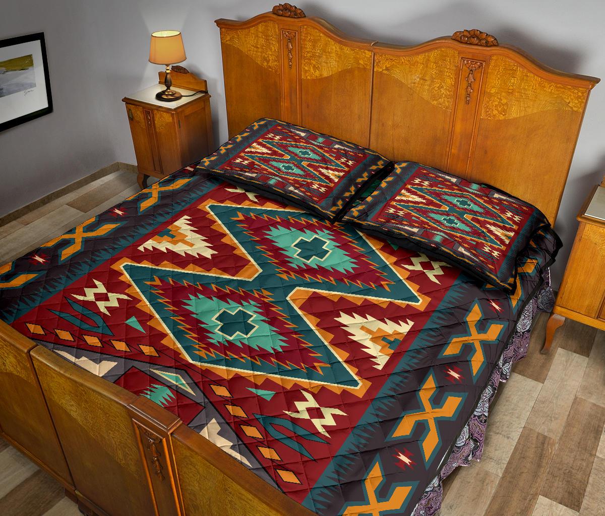 Tribe Ethnic Red Pattern Native American Quilt Bed Set LT10 - Wonder ...