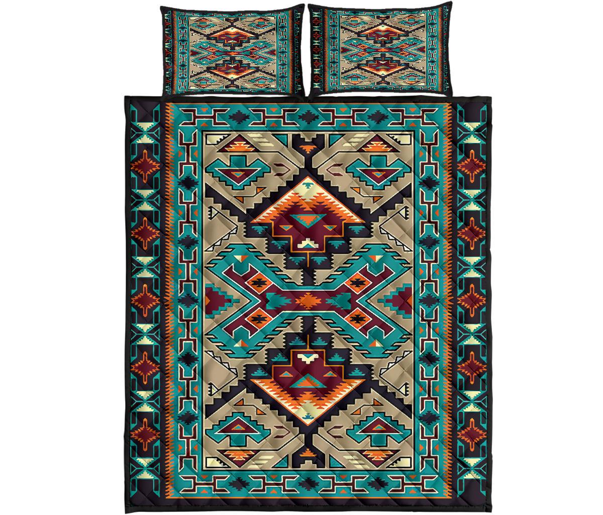 Blue Tribe Design Native American Quilt Bed Set LT10 - Wonder Print Shop