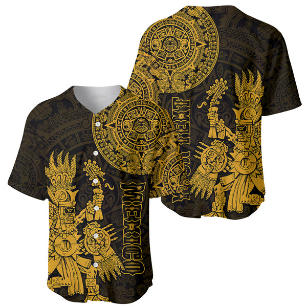 (Custom Personalised) Mexico Aztec Baseball Jersey El Calendario Maya ...
