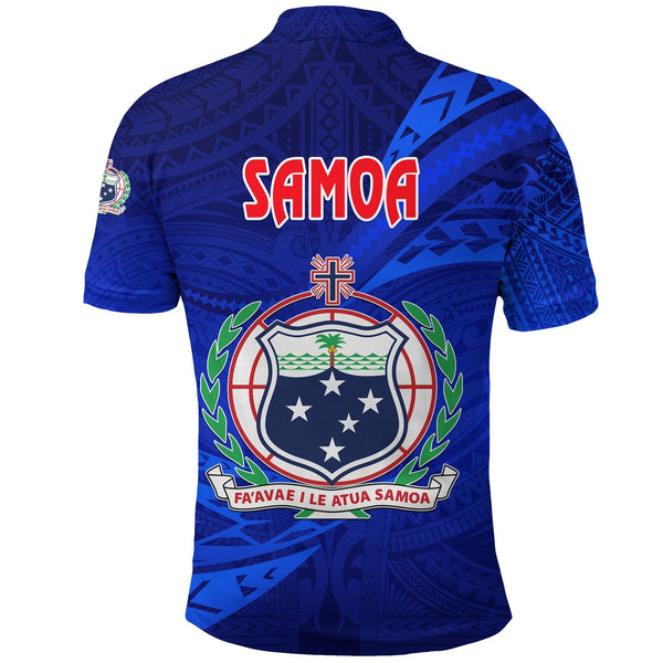 Manu Samoa Rugby Polo Shirt Unique Version Full Blue - Wonder Print Shop